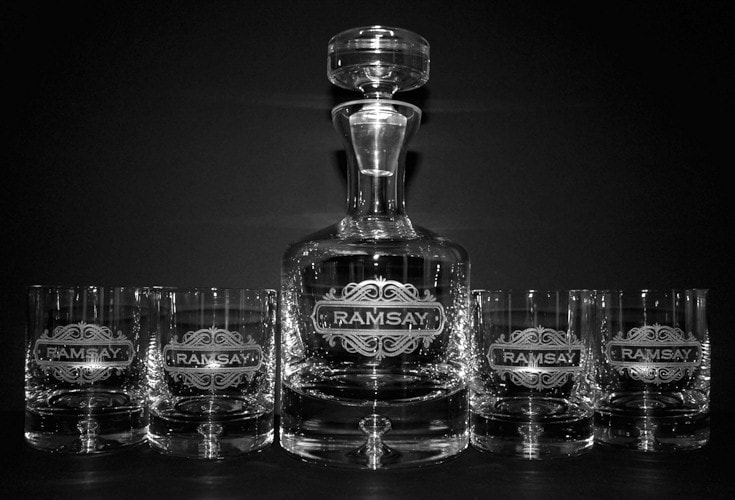 Engraved Decanter Set